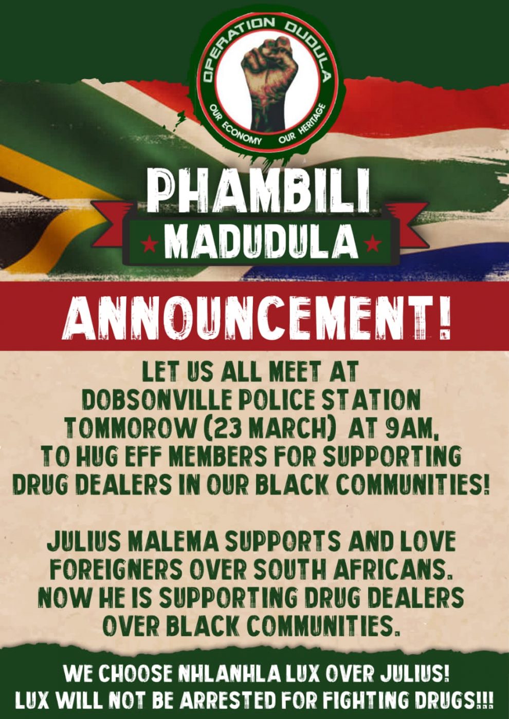 See What Is Happening In Dobsonville ... Operation Dudula Versus EFF ...