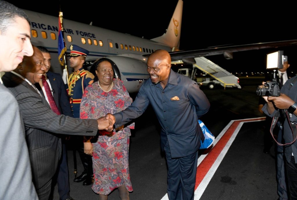 SA President Cyril Ramaphosa Arrives In Egypt For COP 27 - The Bulrushes