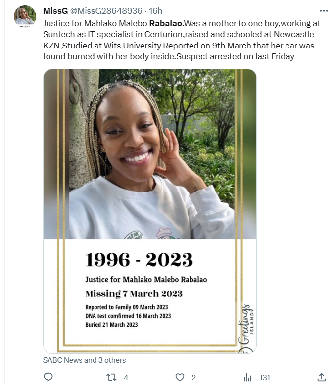 IT Specialist Mahlaku 'Lebo' Rabalao Murder: Boyfriend In Court Today ...