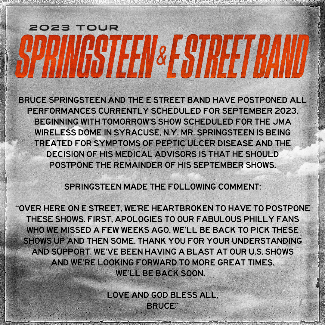 Doctor's Orders: 'Heartbroken' 73-year-old Bruce Springsteen Cancels ...