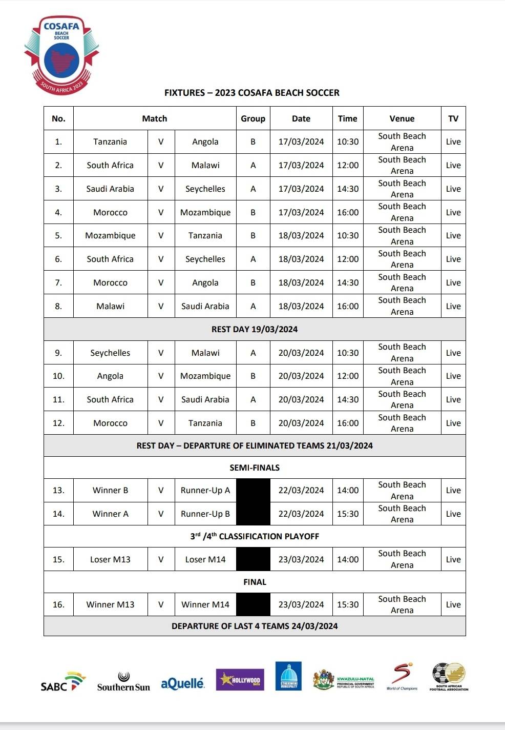 COSAFA Beach Soccer Tournament: Malawi Trounce Hosts SA 4-2 In Opening ...