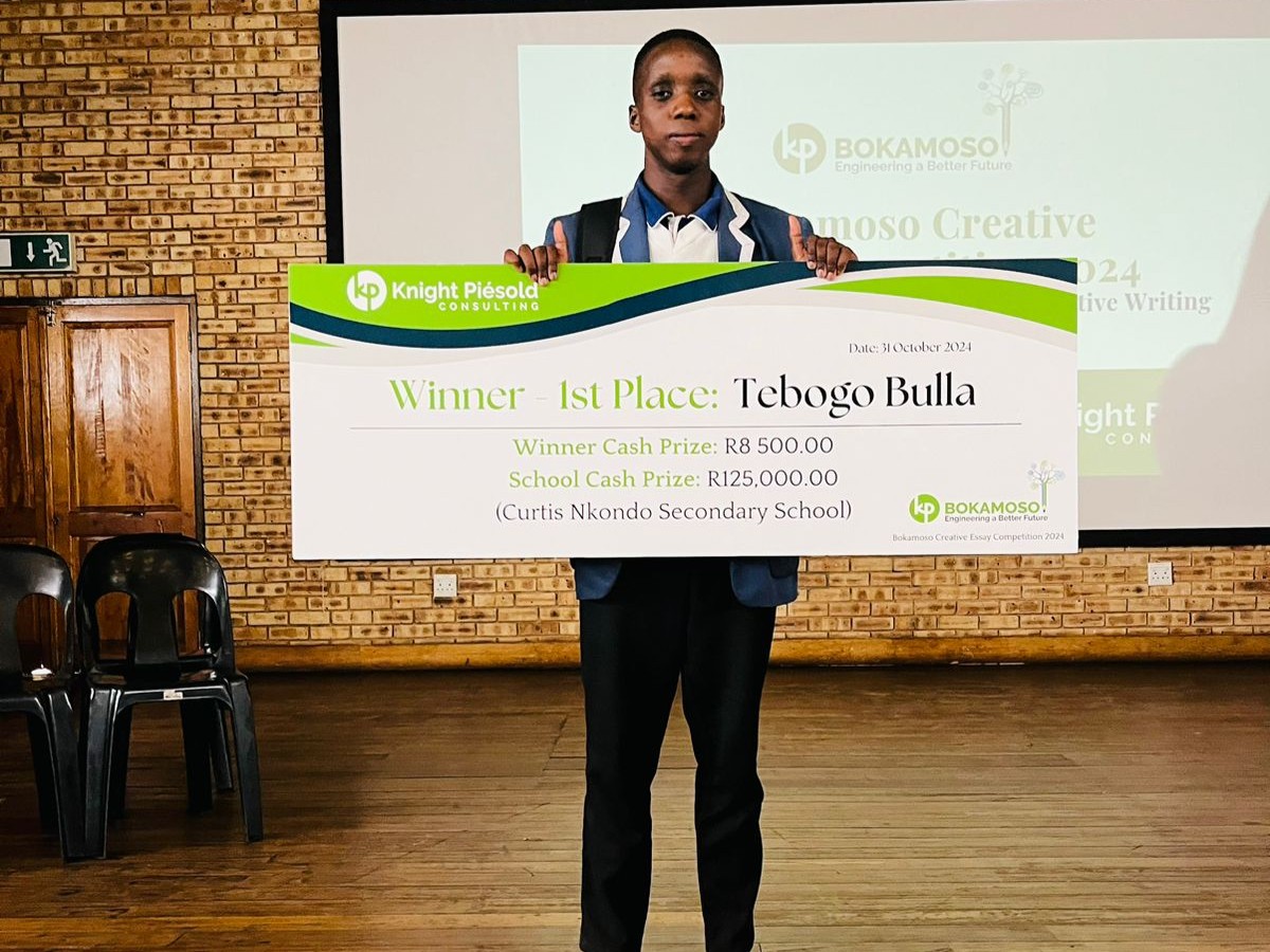 Essay Writing Competition Winner Tebogo Bulla Gifts His Soweto School ...