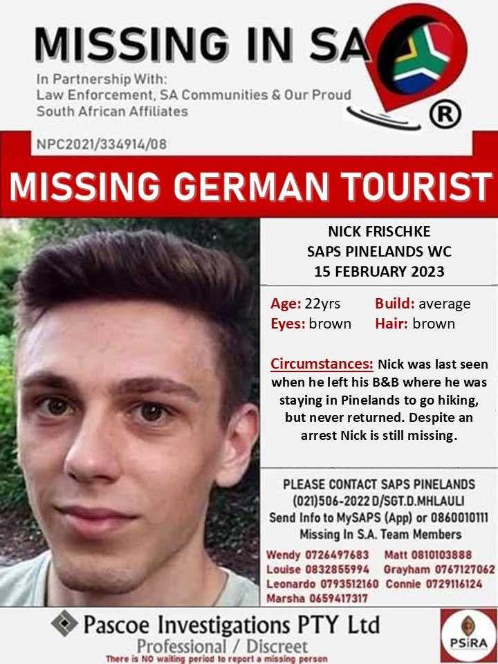 Family Seeks Help To Find Missing Tourist Nick Frischke, Last Seen In ...