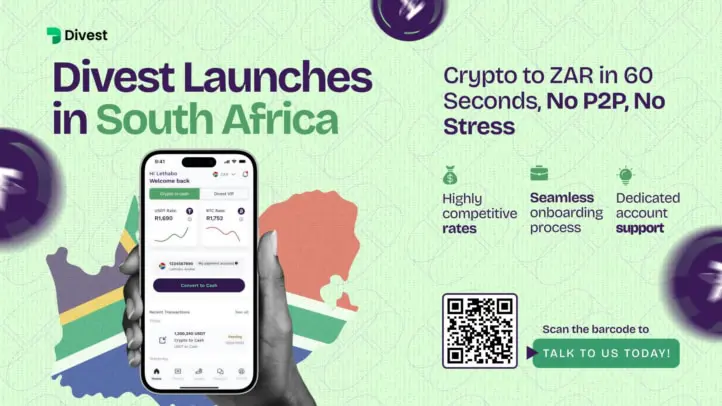 Divest Launches In South Africa - Crypto To Cash In 60 Seconds, No P2P ...