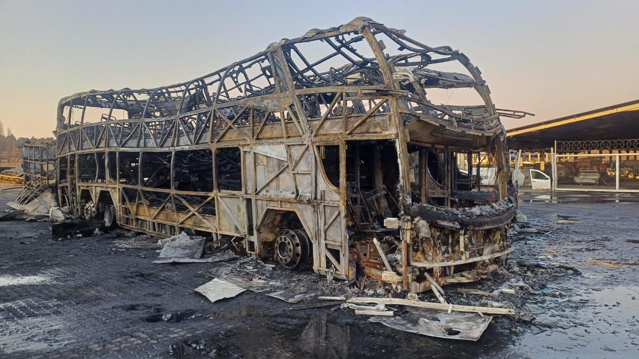 Three Greyhound Buses Destroyed By Fire At Company's Boksburg Depot ...